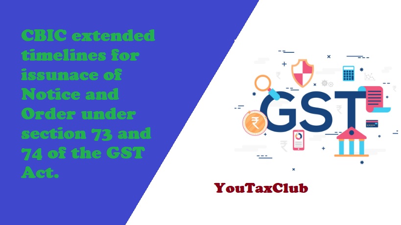 Extended Timelines For Issuance Of Notice And Order Under Section 73 And 74 Of Gst Act